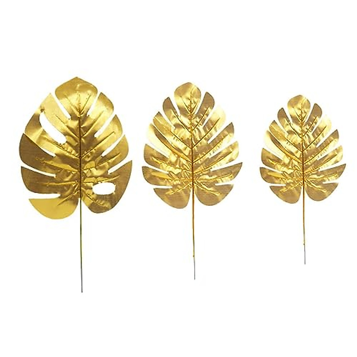 VOSAREA 36 pcs Artificial Foliage Wedding Decoration Golden Leaves Simulation Plants Faux Plants Artificial Palm Leaves Hawaiian Leaves Stems Monstera Leaves Decorations Eucalyptus vase