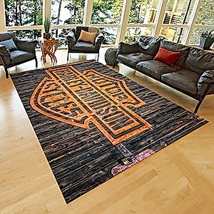 Harley Rug, Area Rugs for Living Room, Bedroom Rug, Home Decor Rug, Harley Davidson Gifts, Carpet, Rug, Modern Rug, Popular Rug,Themed Rug Hrly14.1 (31”x59”)=80x150cm