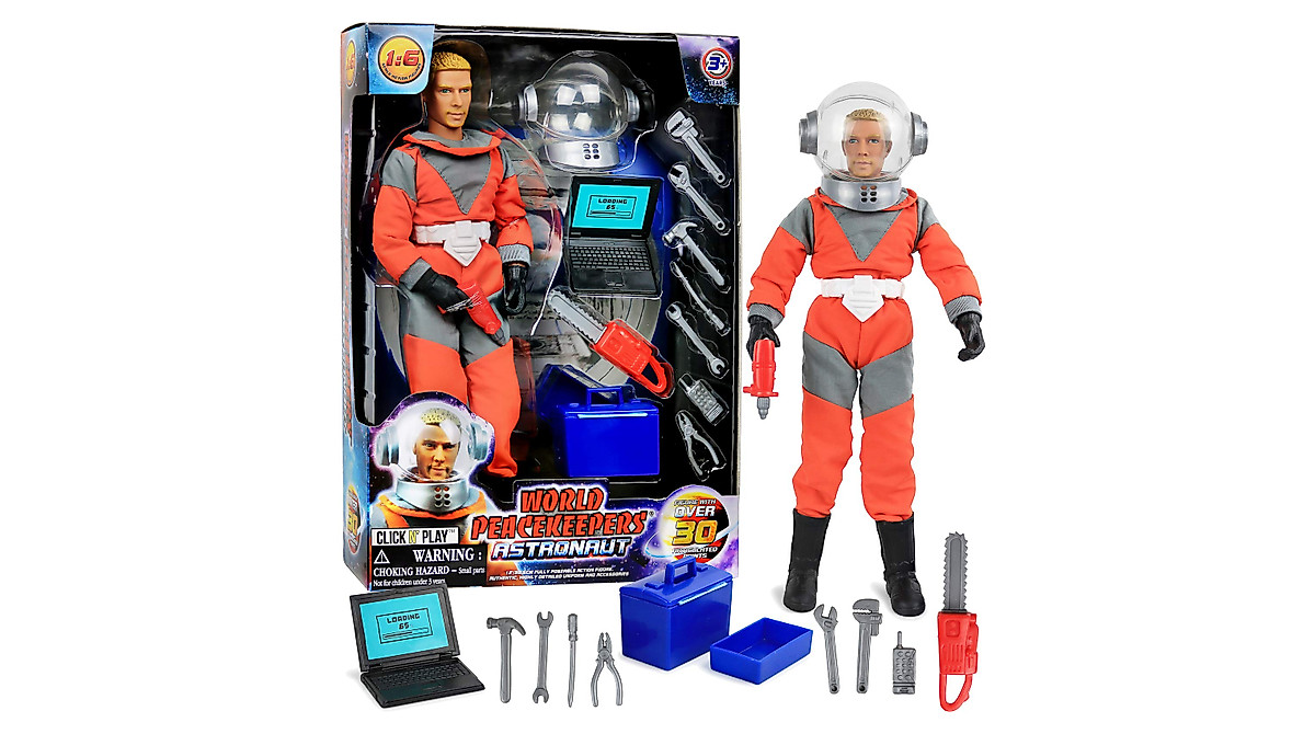 Click N' Play 12" Astronaut Action Figure Space Playset for Kids