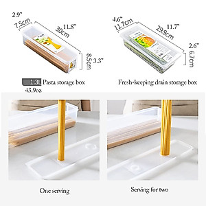 kitchen jars Pasta Container Noodle Food Storage Spaghetti Keeper Box With Lid Plastic1/ 3 Pcs Canister Sets For Kitchen Fresh-keeping Drain Box Useful Container Set ( Color : 1PCS Pasta storage box )