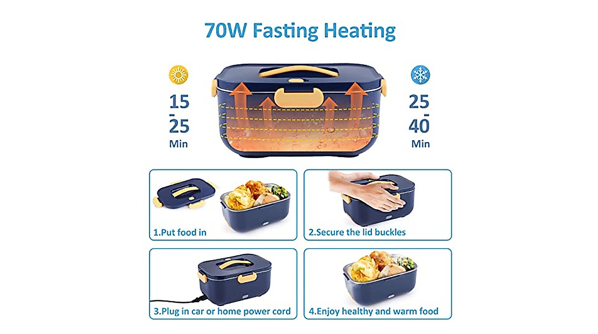 Portable Electric Lunch Box | 2L Food Warmer for Travel