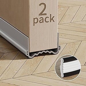 Eweniar 2-Pack Door Draft Stopper PVC Adjustable Length 37" Easy to Install Door Bottom Gap Filler