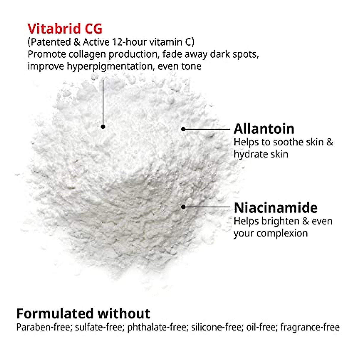 Vitabrid C¹² FACE Brightening dark spot corrector, 12-hour active vitamin C powder, one of the eight innovative technologies, award winning, add into favorite serum/moisturizer, minimize irritation, clinically proven