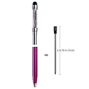 Stylus Pens for Touch Screens, ChaoQ 2 in 1 Crystal Stylus Ballpoint Pen (10-Pack), 1.0mm Medium Point (Black Ink), with 10 Replaceable Rubber Tips