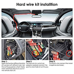 Vantrue S1, M2 Dash Cam 11.5ft Mini USB 12V 24V to 5V Dash Cam Hardwire Kit with Mini, ACN, ATO, Micro2 Add a Circuit Fuse Holders, Low Voltage Protection