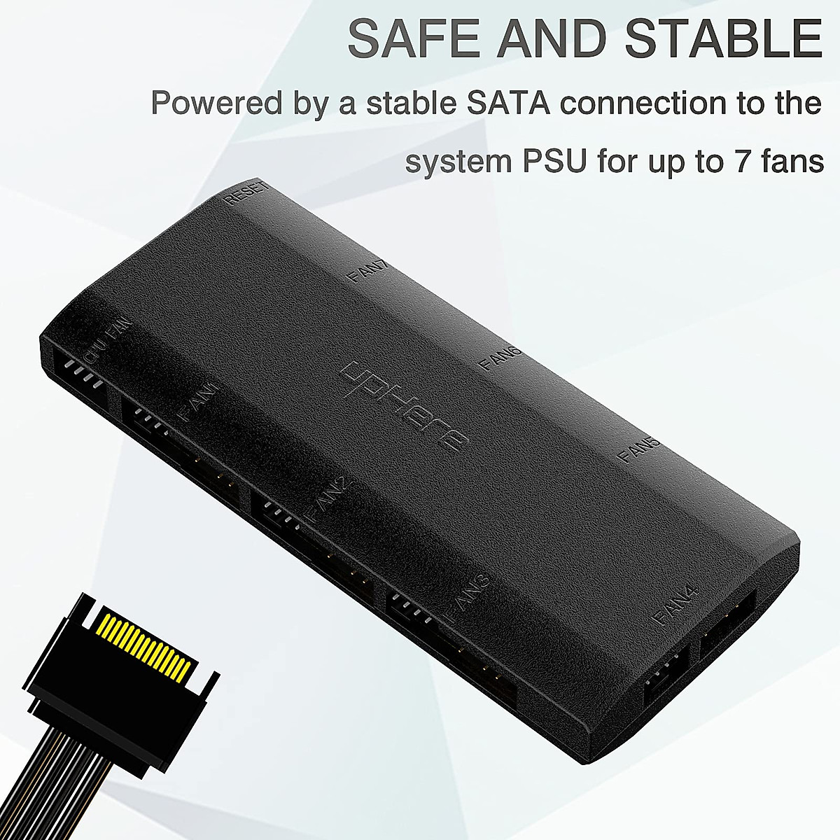 novonest 5V 3PIN ADDRESSABLE RGB Fan Hub/Splitter,7-Port 4PIN SATA PWM,for 4-Pin & 3-Pin Case Fans,Black,P7PRGB