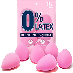 BEAKEY Makeup Sponge, Latex-free and Vegan Beauty Sponge, Boun Boun Sponges Flawless for Cream, Liquid Foundation & Powder Application