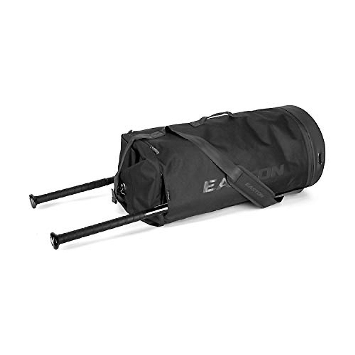 EASTON RETRO Bat & Equipment Duffle Bag, Baseball Softball, 2 Bat Sleeves, Vented Shoe Compartment, Easy Gear Access with Full Length Side Zipper, Shoulder & Backpack Straps, Fence Hook, Black