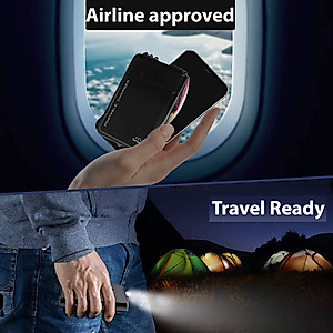 Success4Sport Portable AA Battery Travel Charger Works for Samsung Galaxy Tab A (2017) and Emergency Re-Charger with LED Light! (Takes 2 AA Batteries,USB-C) [Black]