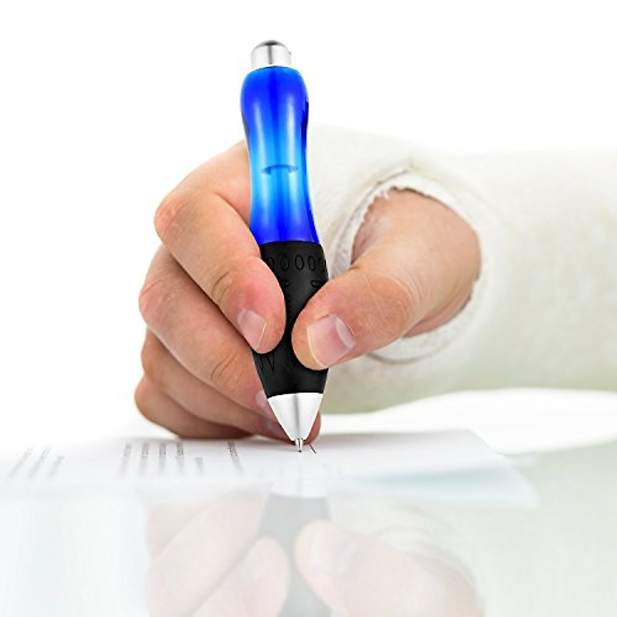 Jetec 10 Pieces Big Weighted Fat Pens Retractable Blue Body Ballpoint Pens with Hanging Rope Large Wide Grip Pens for Arthritis, Hand Pain, Parkinson, Tremors, Carpal Tunnel