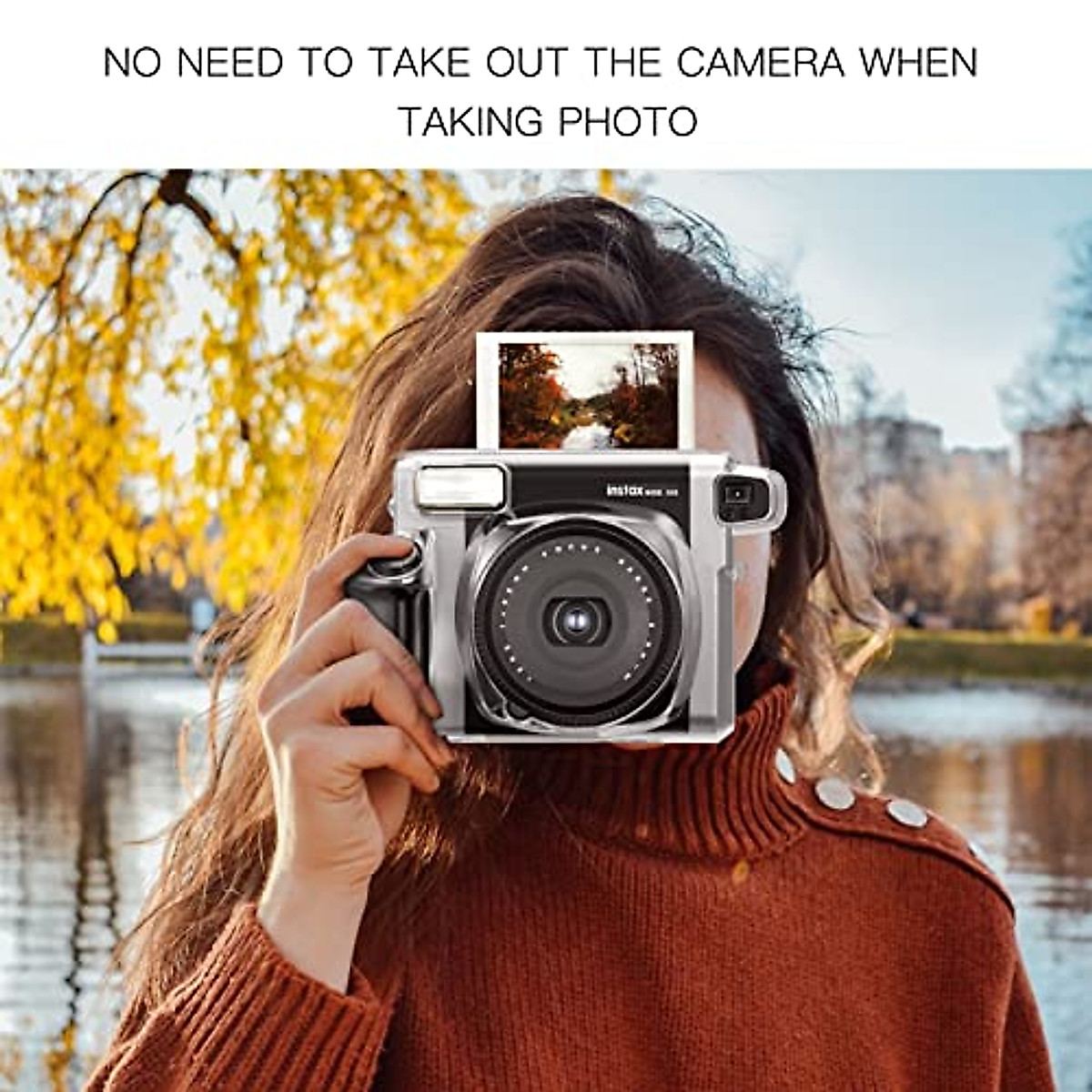 Fintie Protective Clear Case for Fujifilm Instax Wide 300 Instant Film Camera - Crystal Hard Cover with Precise Cutout, Clear