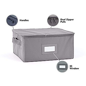 Covermates Keepsakes - Zip-Top Storage Box - Heavy Duty Polyester- Reinforced Handles - Stackable Design - Indoor Storage-Graphite