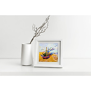GREENHANDSHAKE Van Gogh Fishing Boats on the Beach (1888) Quilling Art Greeting Card,Design Greeting Card for Birthday, Valentine's Day, Get Well, All Occasion. Framable Artwork for Art Lovers