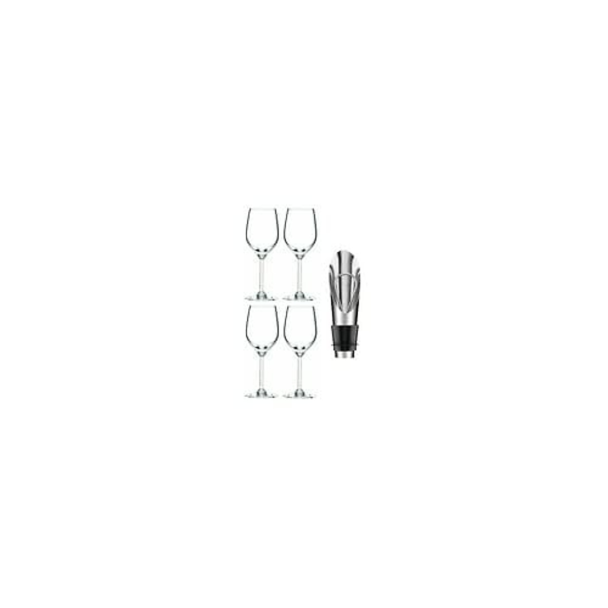 Riedel Wine Series Viognier/Chardonnay Glass, Set of 4 Bundle with Wine Pourer and Stopper (3 Items)