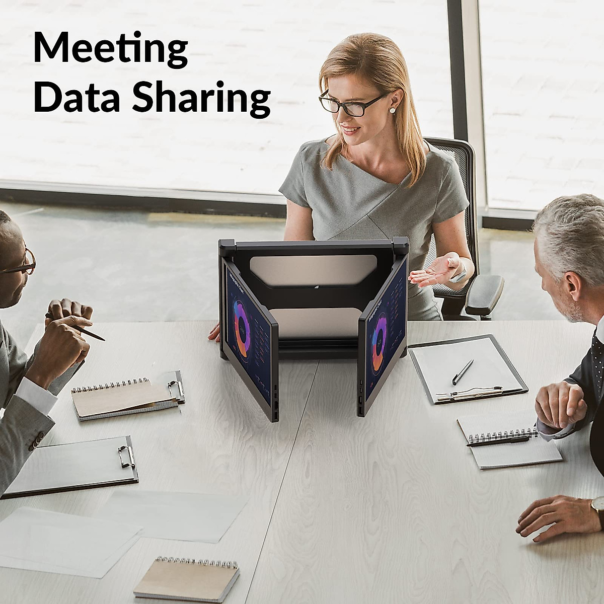 WESTHOD 12" Laptop Monitor Extender, Portable Monitor for Laptop HDMI USB C Screens Extender FHD 1080P, Plug-Play Tri-Screen for 13”-16” Laptops