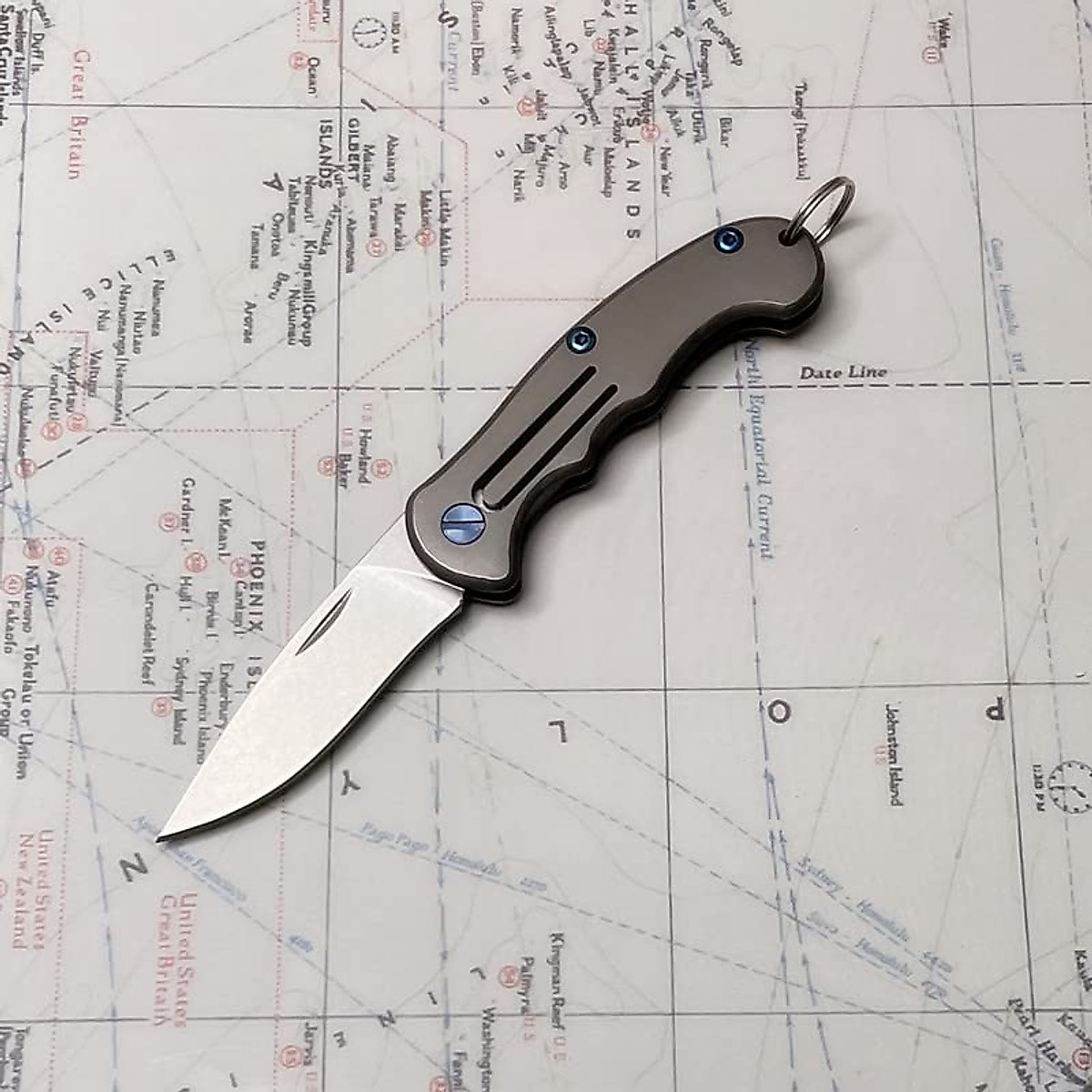 VSL VANSLENSON Small Folding Knife Mini EDC Pocket Knife 2 inch Stainless Steel Knife Gray (2)