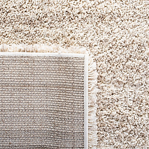 SAFAVIEH Hudson Shag Collection Area Rug - 9' x 12', Ivory & Beige, Modern Abstract Design, Non-Shedding & Easy Care, 2-inch Thick Ideal for High Traffic Areas in Living Room, Bedroom (SGH295C)