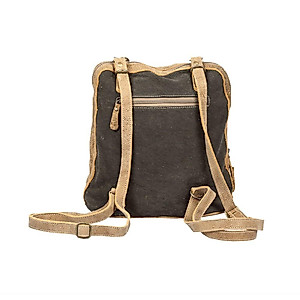 Myra Bag Amber Upcycled Canvas & Cowhide Backpack S-1332