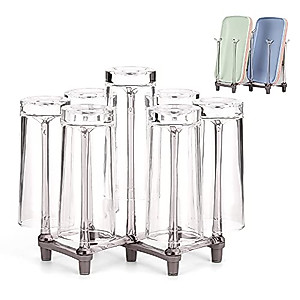 MRT Retractable Cup Drying Rack, Retractable Drying Rack and Sports Bottle Drainer Stand, Plastic Bag Drying Rack and Mug Tree with Antiskid Bottom for Kitchen Countertop(Gray)