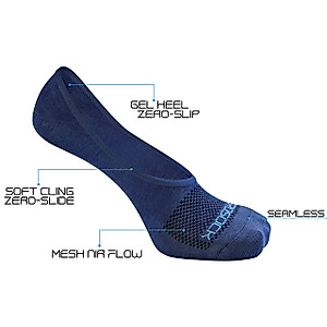 ZeroSock Bamboo Viscose Super Low Invisible Socks With Mesh Ventilation with Anti-Slip Gel Heel Grip (4 Pairs Per Box)