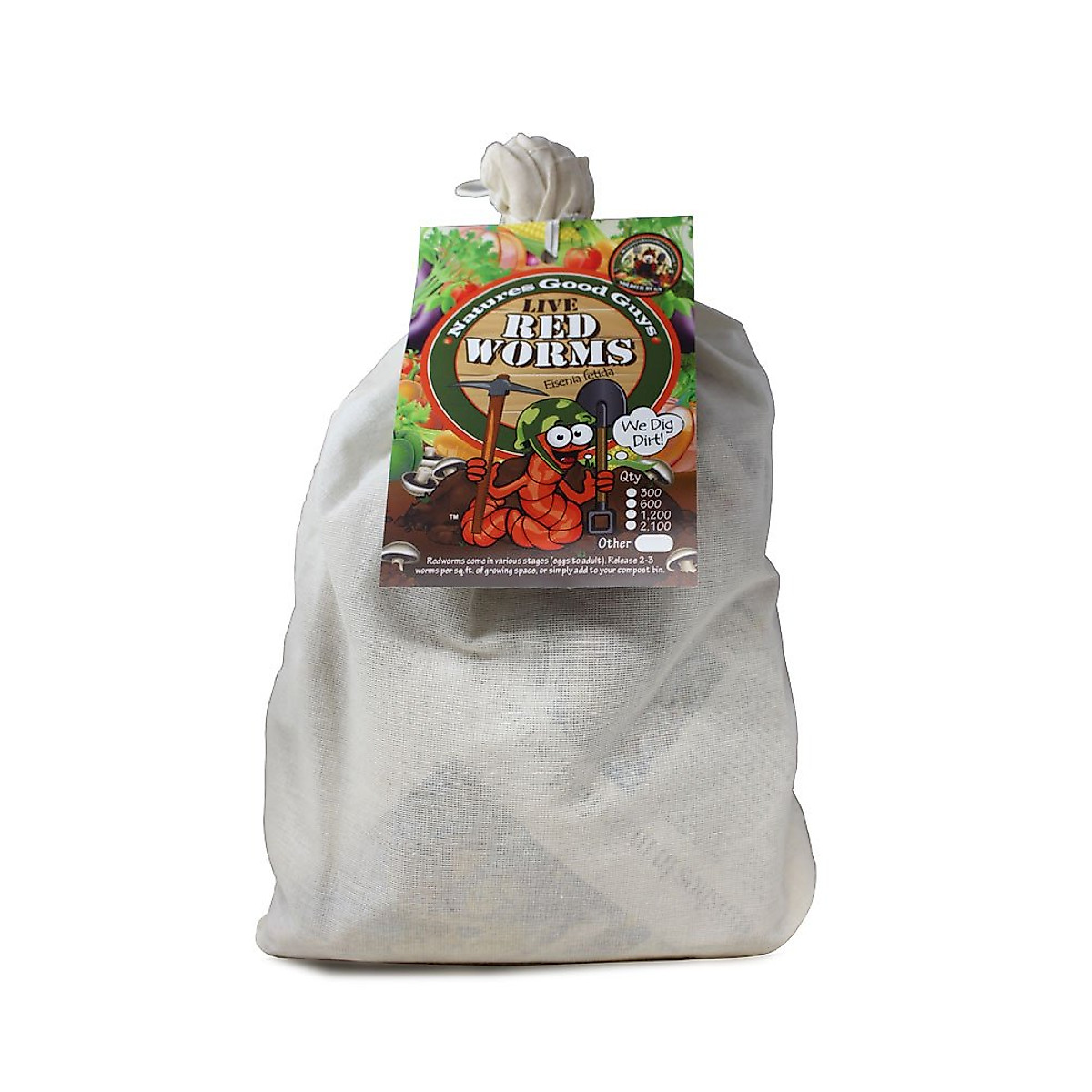 NaturesGoodGuys Live Redworms Composting Red Worms - 1,200 Red Wigglers