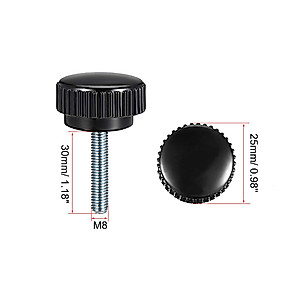 uxcell M8 x 30mm Male Thread Knurled Clamping Knobs Grip Thumb Screw on Type 5 Pcs