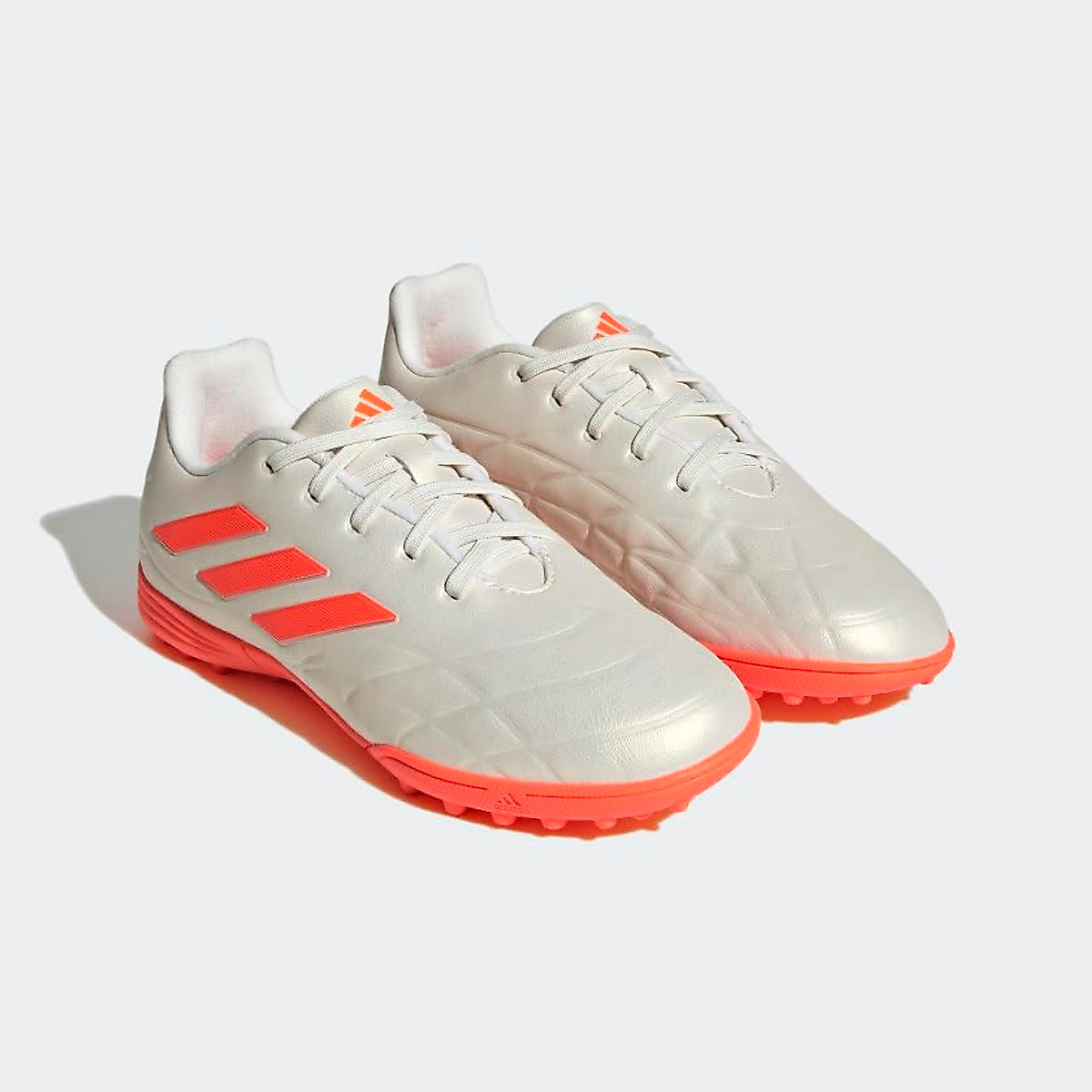 adidas Copa Pure.3 Turf Football Shoe, Off White/Team Solar Orange/Off White, 13.5 US Unisex Little Kid