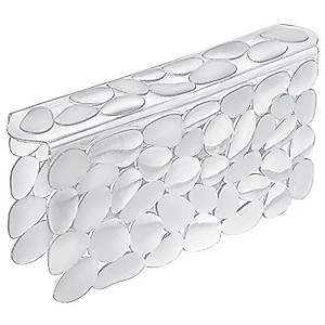 iDesign Pebblz Vinyl Sink Saddle, Glassware Protector for Kitchen, Bathroom Pots, Pans, Dishes, 11.5" x 10" - Clear