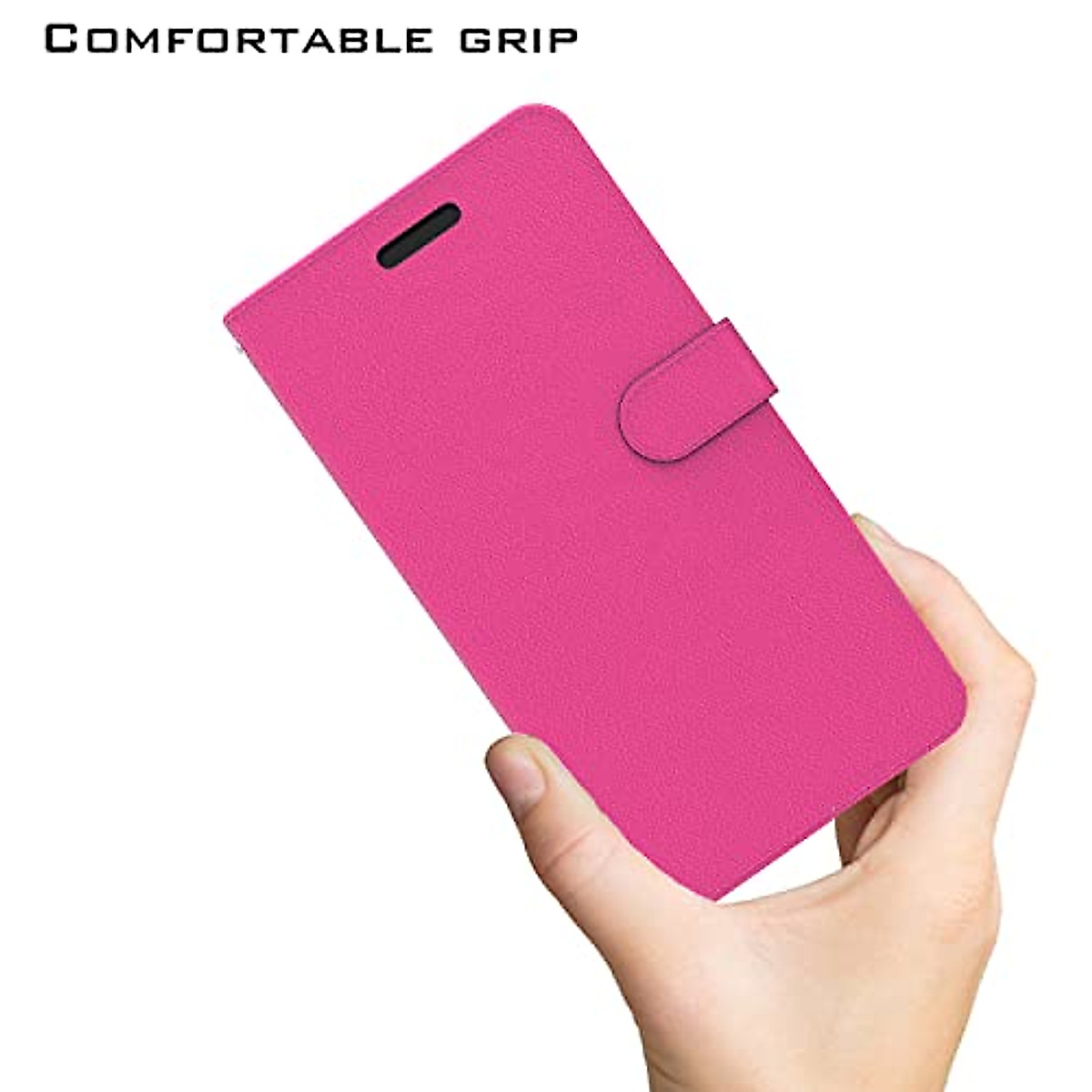 EnCases for Oneplus Nord N300 5G Case, Oneplus Nord N300 5G Wallet Case with Hand Strap PU Leather Clip Flip Case Cover with Card Holder Stand Feature for Oneplus N300 5G 2022 for Women Men, Hot Pink