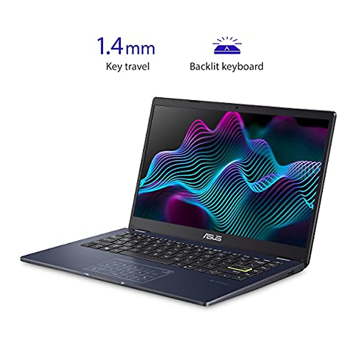ASUS Laptop L410 Ultra Thin Laptop, 14” FHD Display, Intel Celeron N4020 Processor, 4GB RAM, 128GB Storage, NumberPad, Windows 11 Home in S Mode, 1 Year Microsoft 365, Star Black, L410MA-DS04
