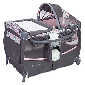 Baby Trend Skyview Plus Travel System + Deluxe II Nursery Center Playard Bundle, Bluebell