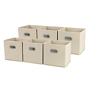 Sodynee New Large Foldable Cloth Storage Cube Basket Bins Organizer Containers Drawers, 6 Pack, 12" x 12" x 12"