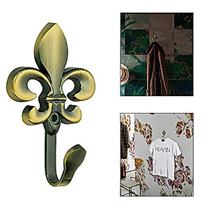 GoYonder Decorative Wall Hanging Coat Hooks Zinc Alloy Curtain Tieback Holders Screws Set of 4 Flower Shape (Bronze)