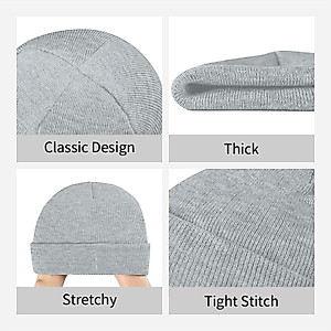 Knit Hat Beanie Cap Casual Skull Caps Hip-Hop Hats Multifunctional Headwear Unisex Gray