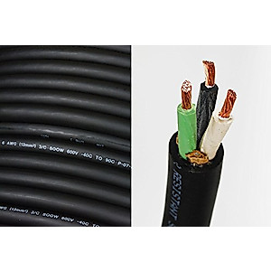 6/3 SOOW SO 600V Portable Power Cord Outdoor Durable Flexible Wire Cable (6/3 SOOW Cable, 50')