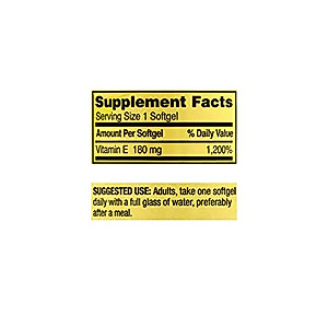 Spring Valley - Vitamin E 180 mg (400 IU) - 100 Count + STS Fridge Magnet.