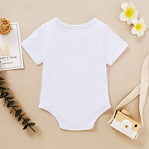 Happy Town Infant Baby Girls Boys Grandma's Little Peanut Short Sleeve Romper Bodysuit Causal Outfits (White, 0-3 Months)