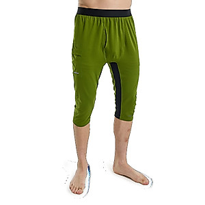 Burton Men's Standard Midweight X Base Layer Three-Quarter Boot Pants, Calla Green, Large