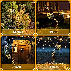 Watering Can with Lights Star Shower Watering Can Solar Twinkle Lights Waterproof Outdoor Decor LED Fairy Lights for Garden Yard Outdoor Lawn Patio Party Decorations Path Lights (Stylish Style)