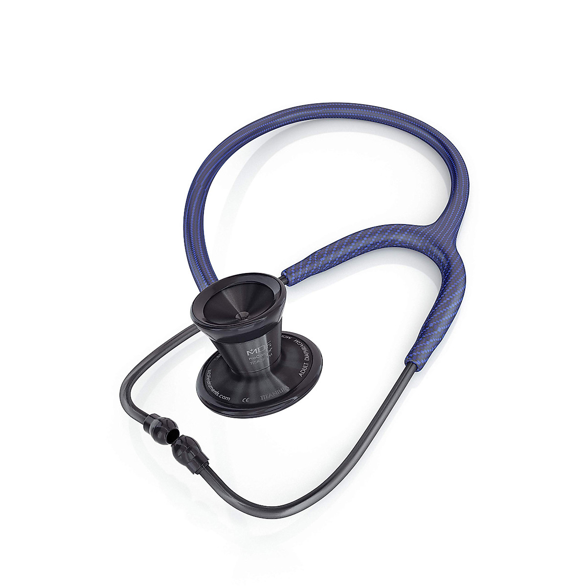 MDF Instruments Poseidon Blackout ProCardial Cardiology Stethoscope + MDF Pediatric and Neonatal Attachments with Clip