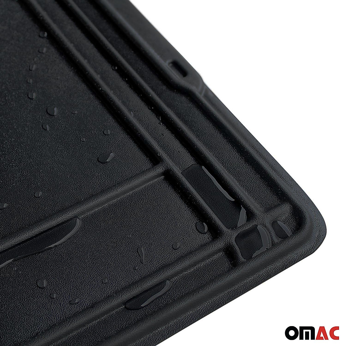 OMAC Under The Sink Mat, Trimmable, 34.6 x 22.4 inch, Waterproof, Cabinet Liner Protector for Kitchen and Bathroom, Undersink Tray, Rubber, Black