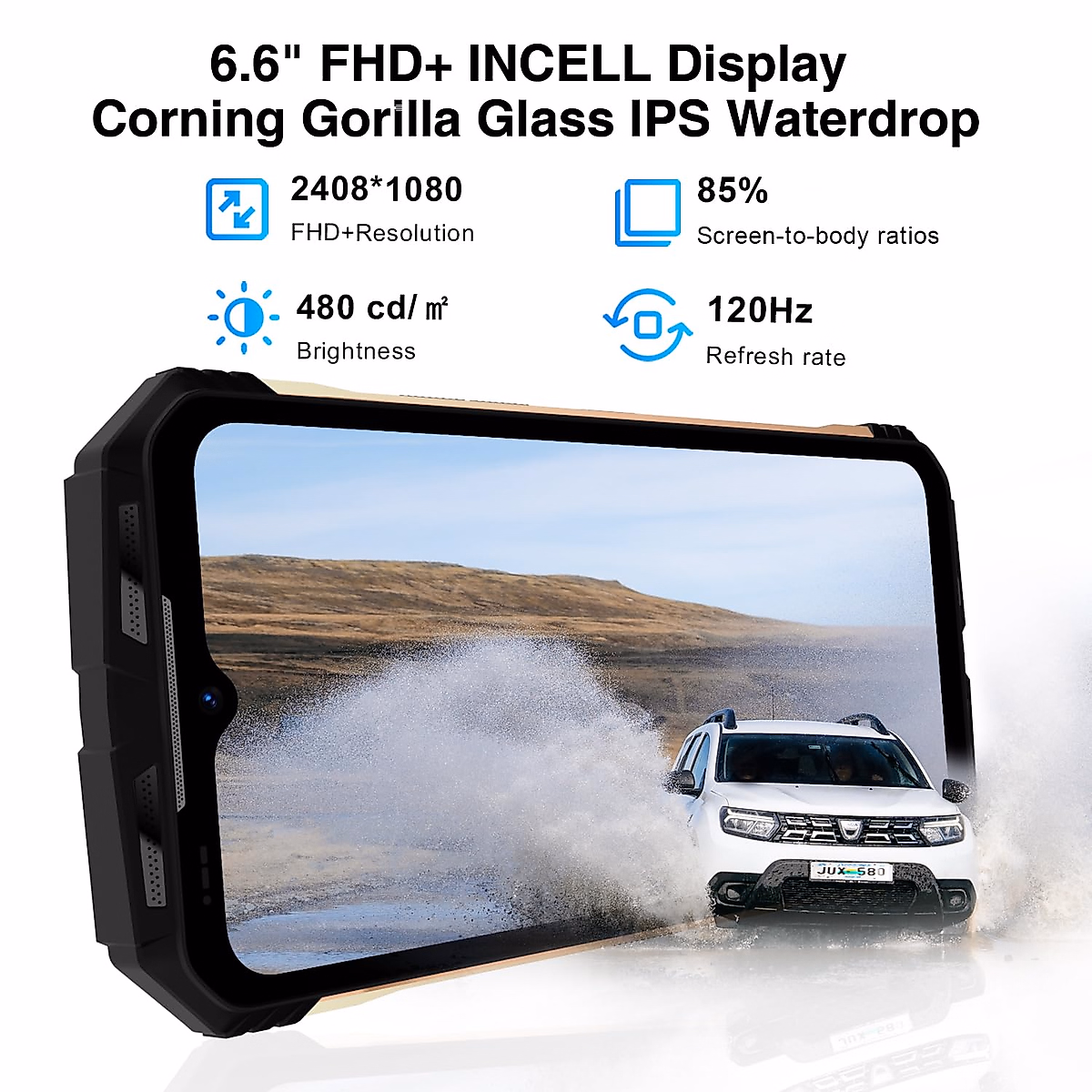 DOOGEE S110 Rugged Smartphone Unlocked,22GB+256GB Helio G99,Dual Screen,10800mAh/66W Rugged Phone,120Hz 6.6" FHD+,Android 13 Smartphone,50MP+24MP Night Vision,IP68/IP69K Waterproof Phone,NFC OTG