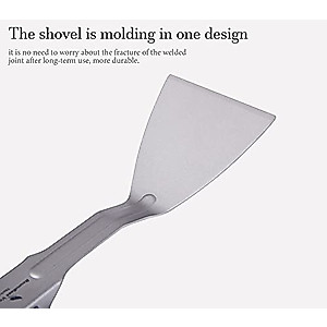 Boundless Voyage Titanium Kitchen Beefsteak Frying Shovel with Folding Handle Barbecue Spatulas Solid Turner Metal Spatula Ti1076T