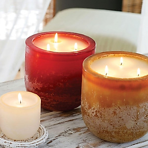 Vance Kitira Timber Goblet Candle (4.25", Melon White)