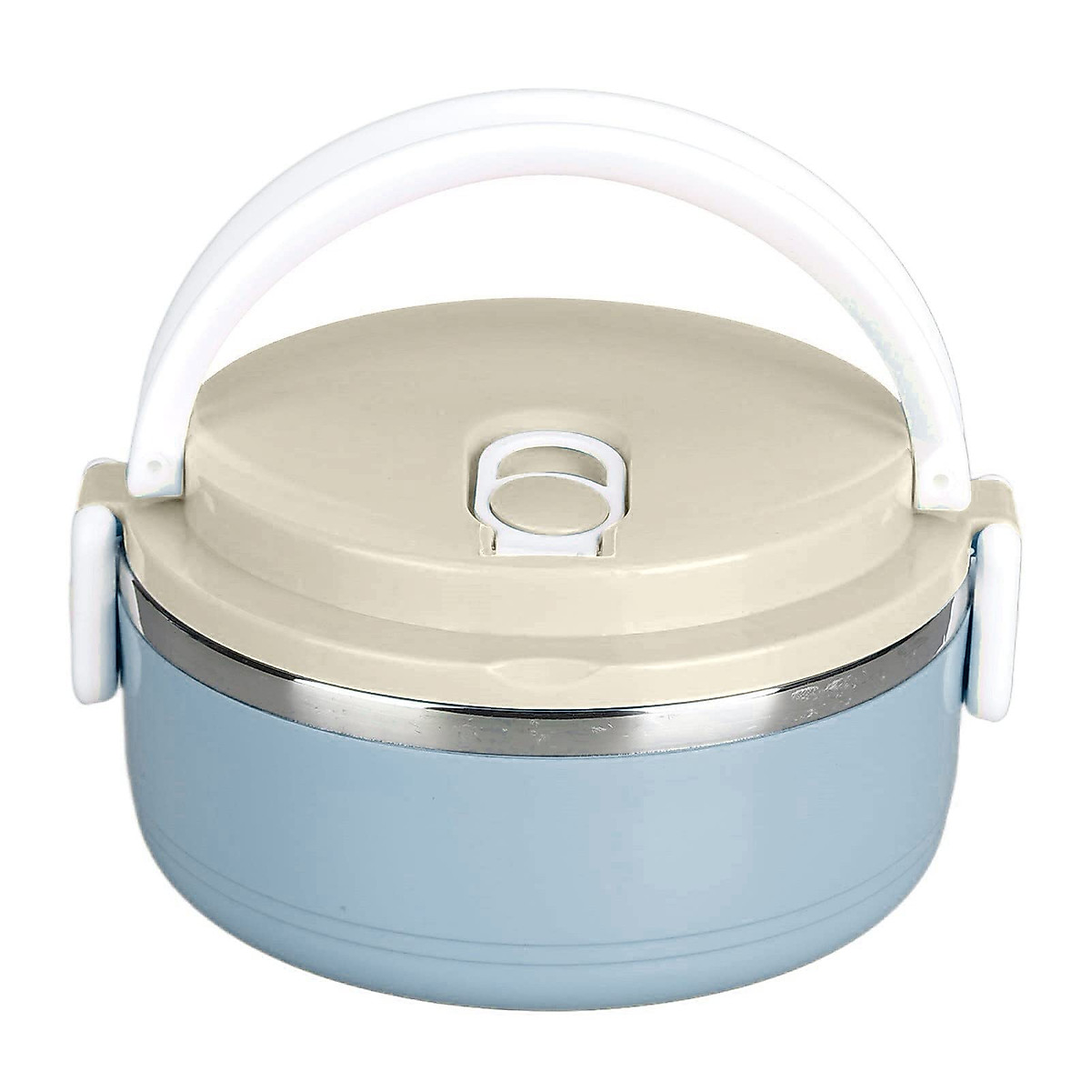 USYFAKGH Thermal Food Box Thermal Lunch Box Stackable Hot Food Insulated Box Stainless Steel Round Lunchbox Sealed Food Containers Vintage Lunch Pale (Green, One Size)