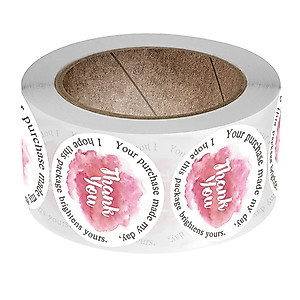TOYANDONA 500pcs Thank You Sticker, Your Purchase Made My Day Stickers Decorative Business Stickers Self Adhesive Round Thank You Labels for Envelope Package Cards Party Supplies