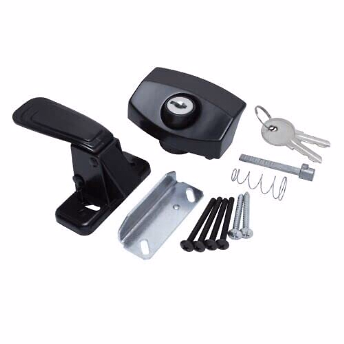 Camper Locking Entry Door Handle. Black Lock Latch Pop Up RV Trailer