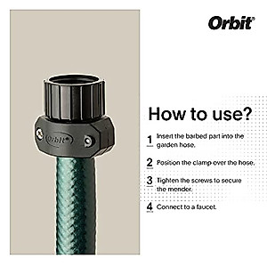 Orbit ⅝-Inch Female Plastic Universal Mender - High-Quality Garden Hose Connector & Hose Repair