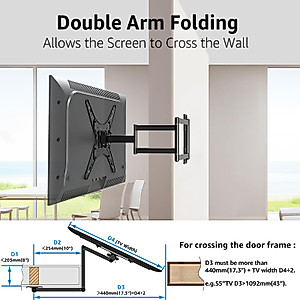 MOUNTUP Corner TV Wall Mount 30 inch Long Arm TV Mount for Most 26"-60" TVs, Full Motion TV Mount Articulating Wall Mount TV Bracket Max VESA 400x400mm, Smoothly Extendable, Holds up to 77 lbs MU0057