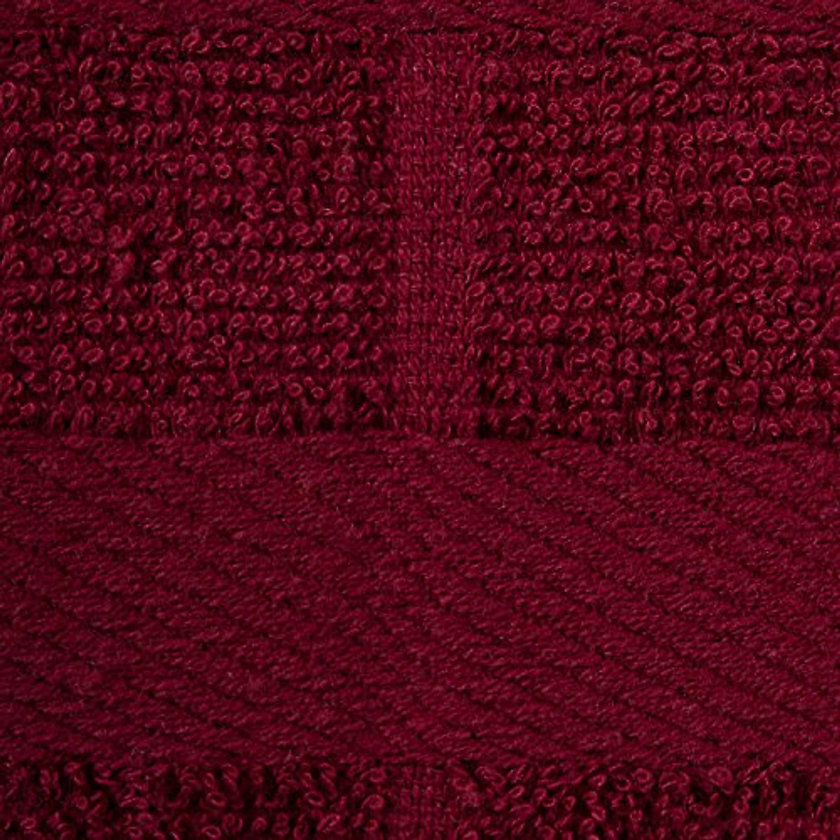 DII Basic Terry Collection Solid Windowpane Dishcloth Set, 12x12, Wine, 6 Piece